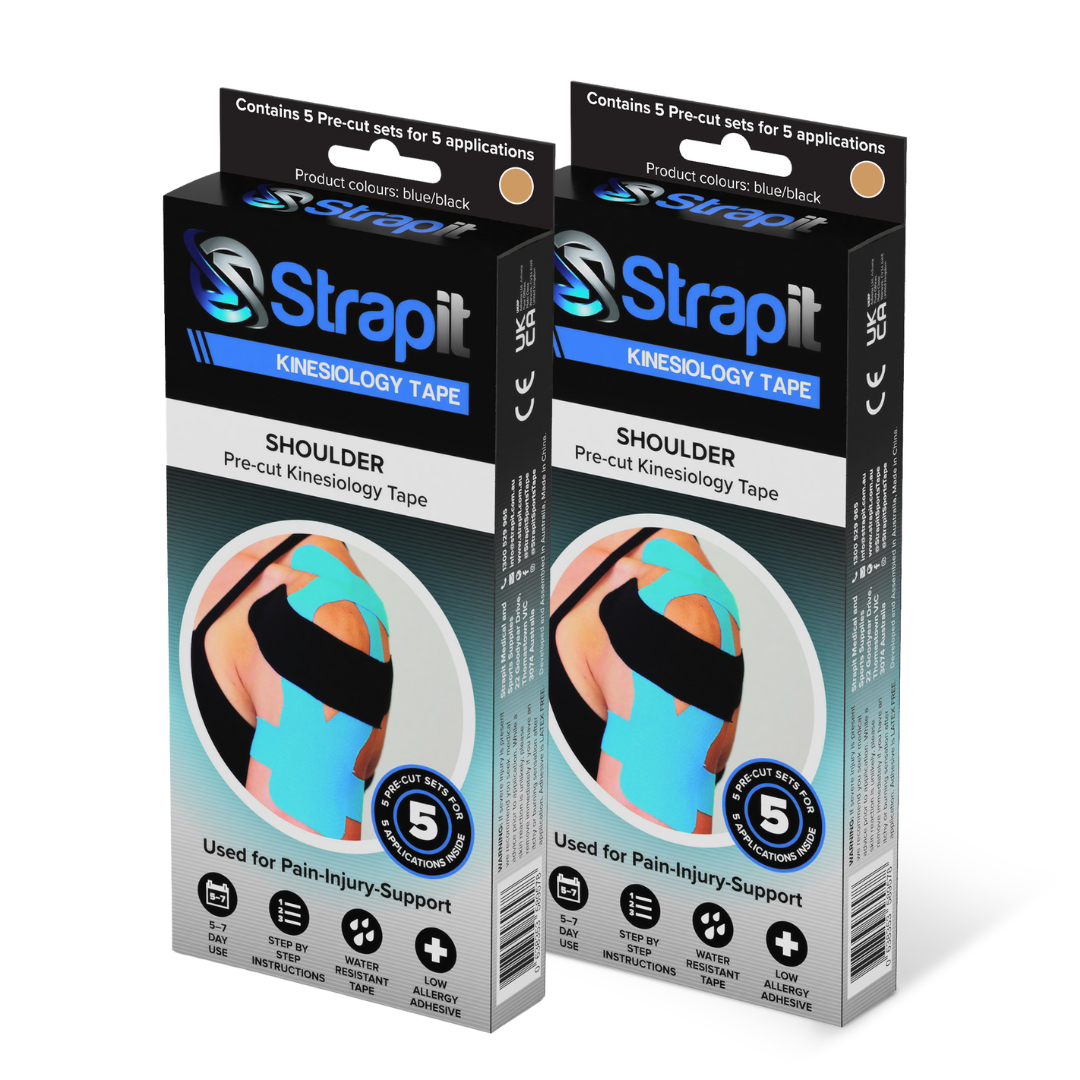 Strapit SHOULDER Precut Kinesiology Tape Box of 5 - 2 PACK MULTIBUY (B