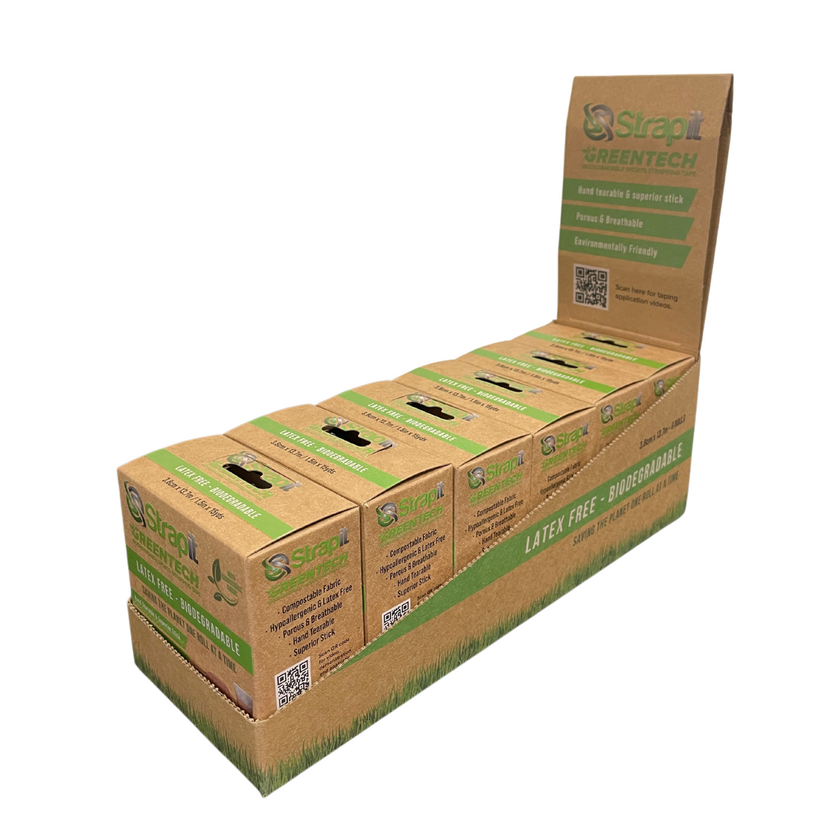 Greentech Sports Strapping Tape 38mm - Retail Shipper of 6 Rolls – Strapit