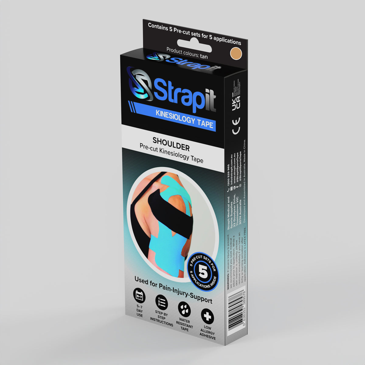 STRAPIT Shoulder PRECUT KINESIOLOGY TAPE - NOW WITH 5 PRECUTS IN THE B ...